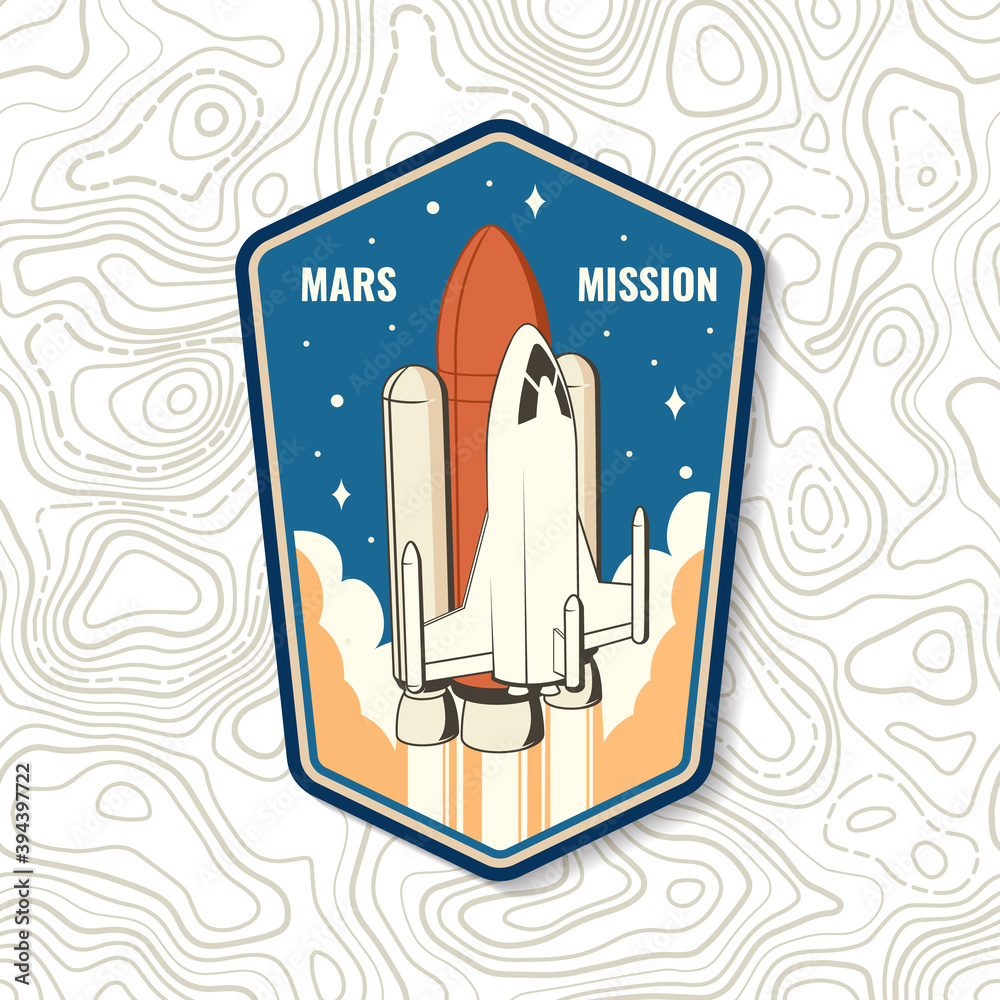 Mars mission logo, badge, patch. Vector. Concept for shirt, print ...
