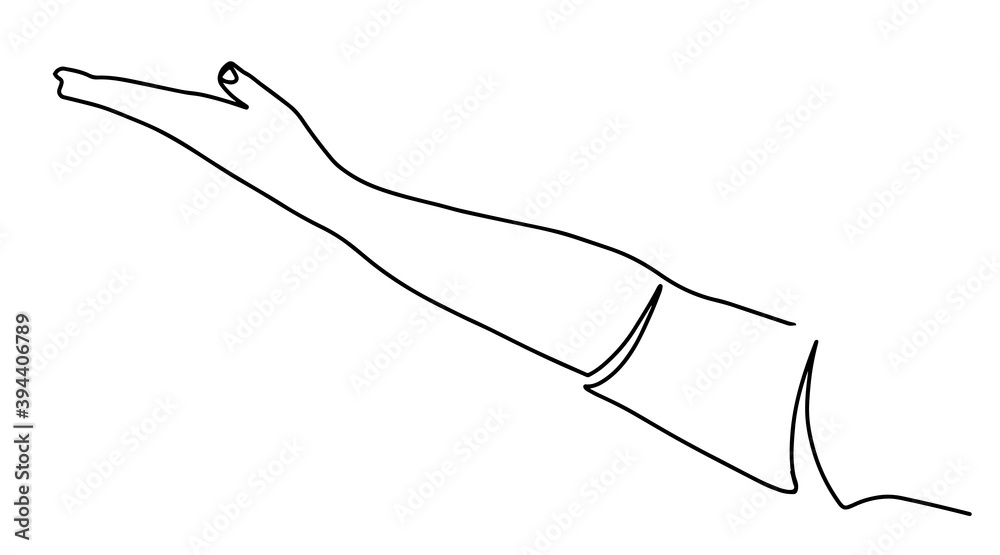 Continuous one line drawing hand palm fingers gestures. Palm open ...