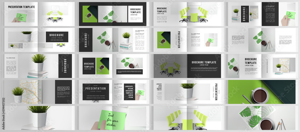 Vector layouts of horizontal presentation design templates for ...