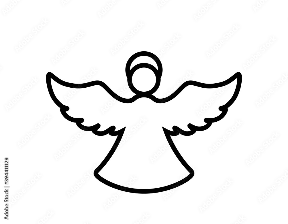 angel line icon. christmas and religion symbols. isolated vector image ...