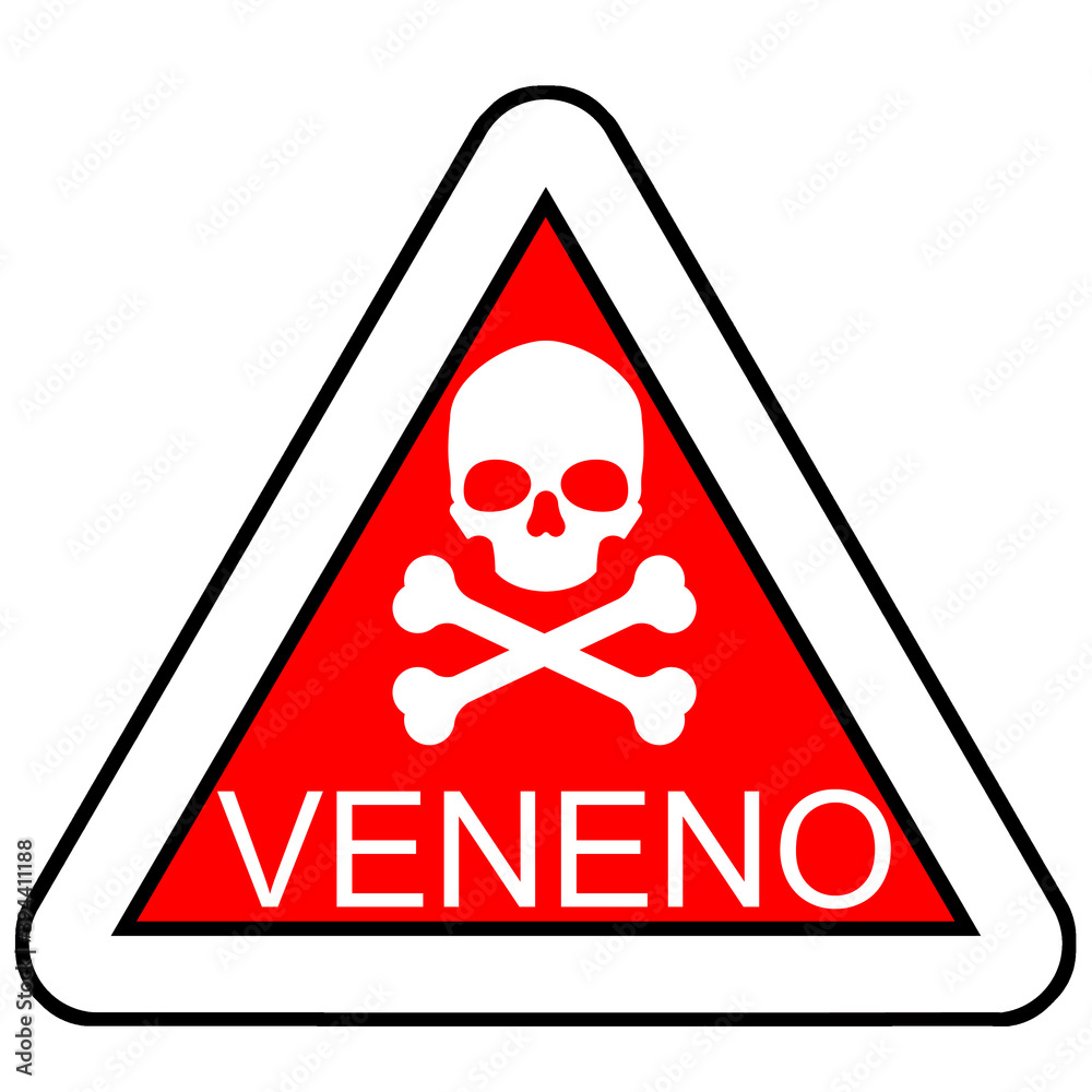 Veneno - sinal de perigo com aviso Illustration Stock | Adobe Stock