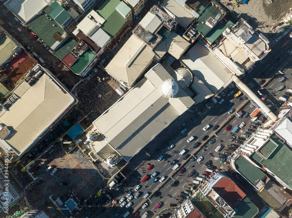 Quiapo, Metro manila, Philippines - Top view of Quiapo church, Plaza ...