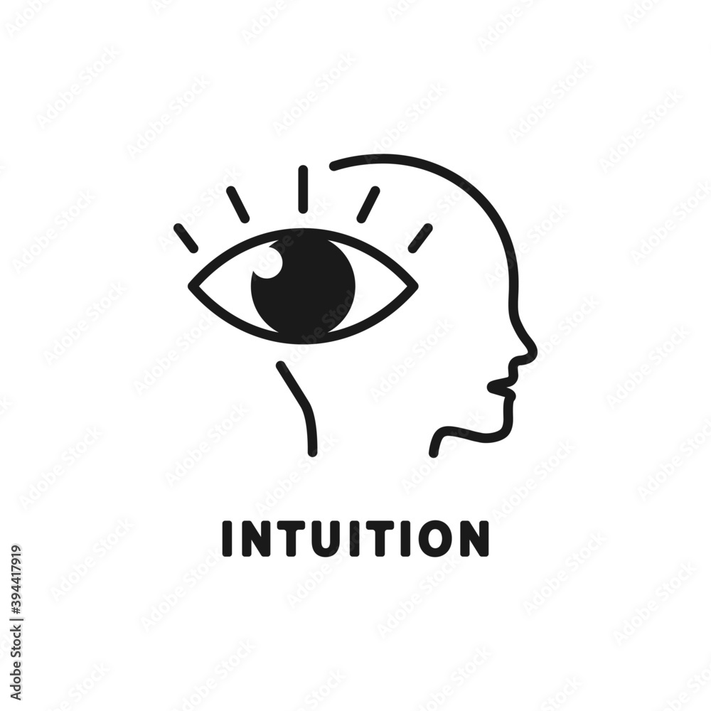 Intuition icon concept isolated on white background. Vector ...