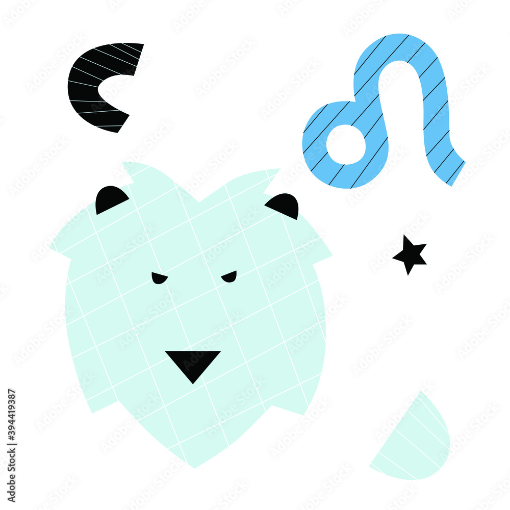 Leo constellation vector. Abstract contemporary modern flat ...