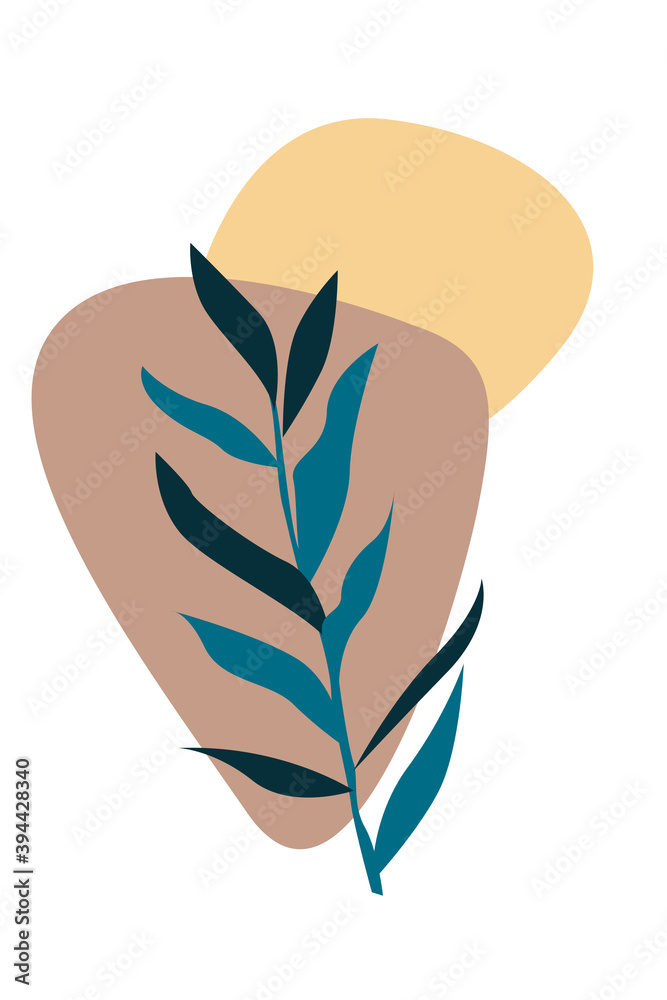 Abstract Boho Art Minimalist Pattern. Mid Century Simple Boho Elements ...