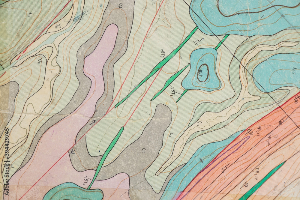 geological map for training as background close up Stock Photo | Adobe ...