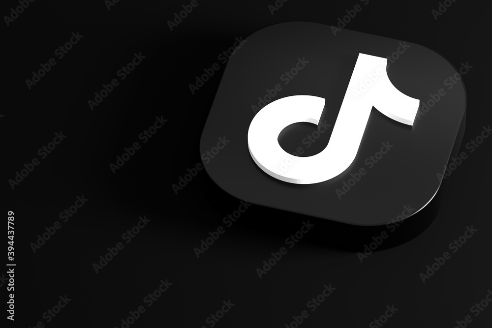 tiktok minimal logo 3d rendering close up for design background ...