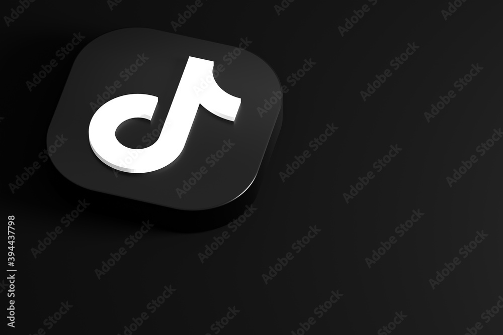 tiktok minimal logo 3d rendering close up for design background ...