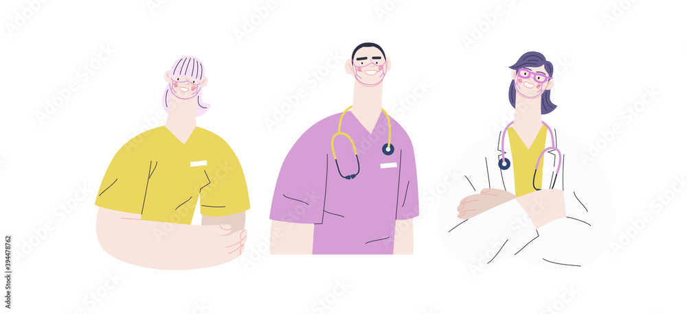 Medical insurance -best doctors -modern flat vector concept digital ...