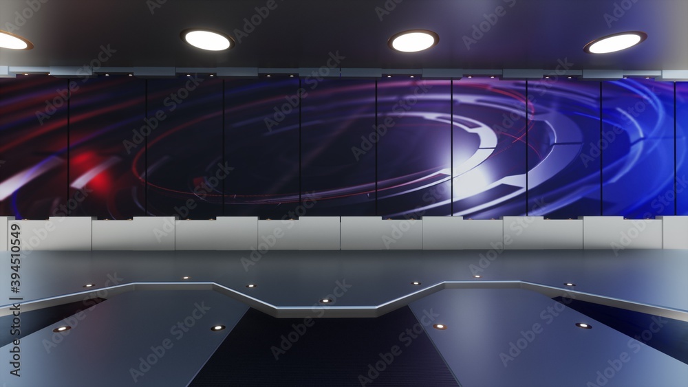 News Studio, Backdrop For TV Shows .TV On Wall.3D Virtual News Studio ...