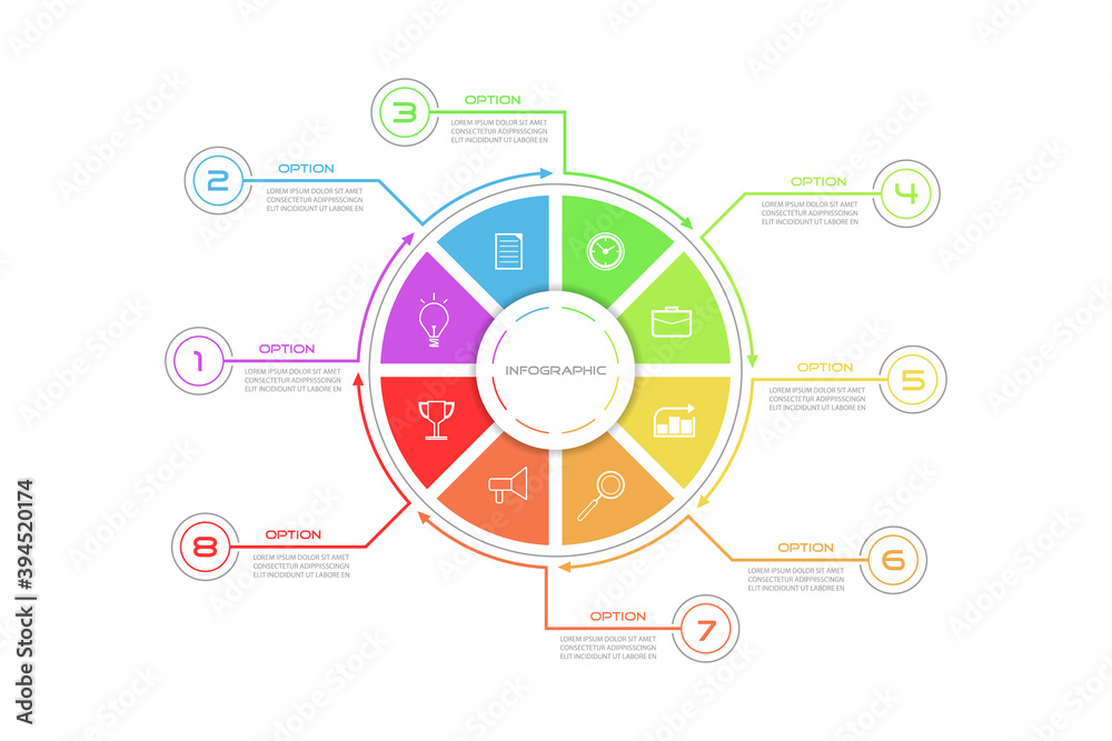Business circle infographic diagram design, flat icons design. Stock ...