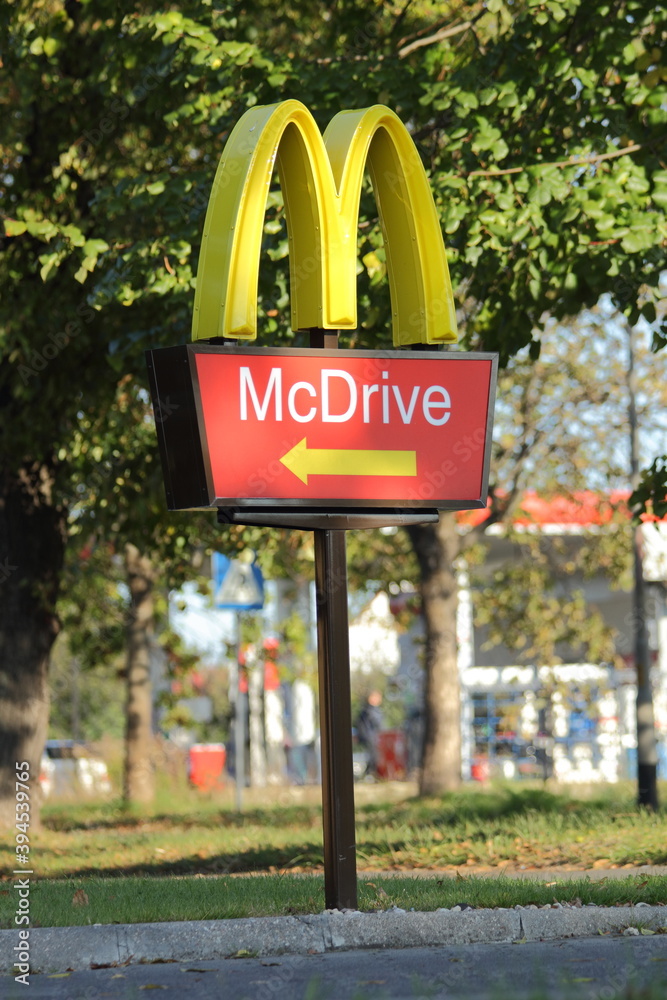 Famous sign of McDonalds and McDrive Stock Photo | Adobe Stock