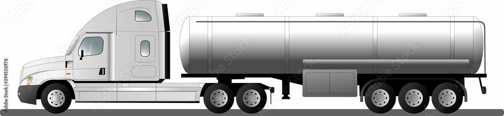 Vector realistic template of tank truck isolated on white. Modern ...