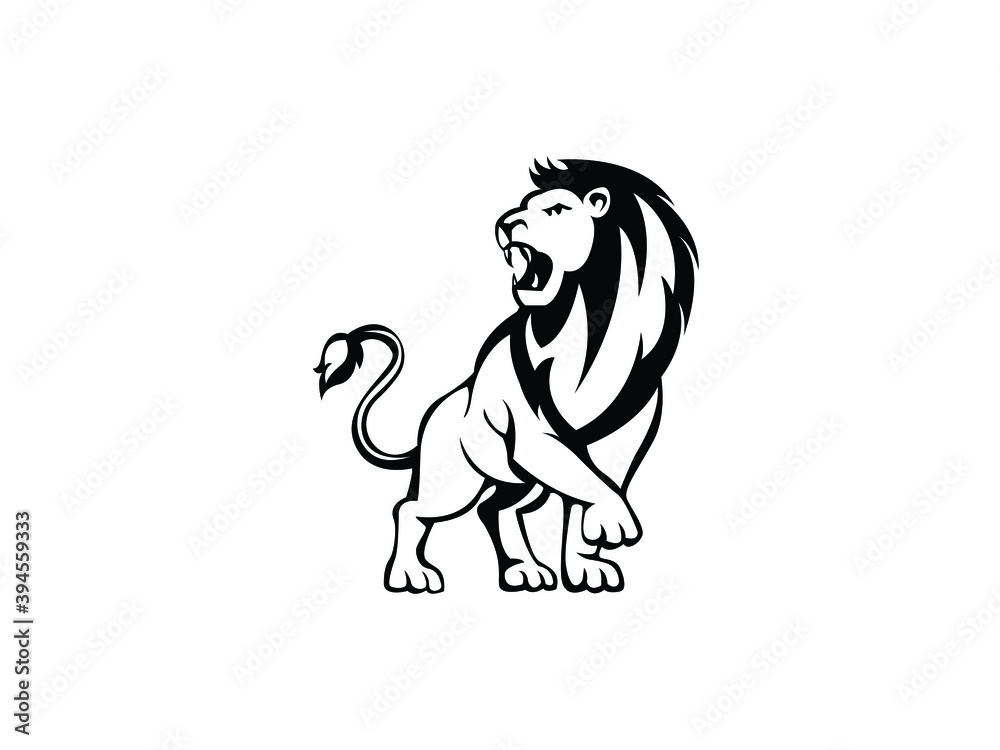 Lion Icon Vector illustration. angry Lion king symbol. Lion roaring ...