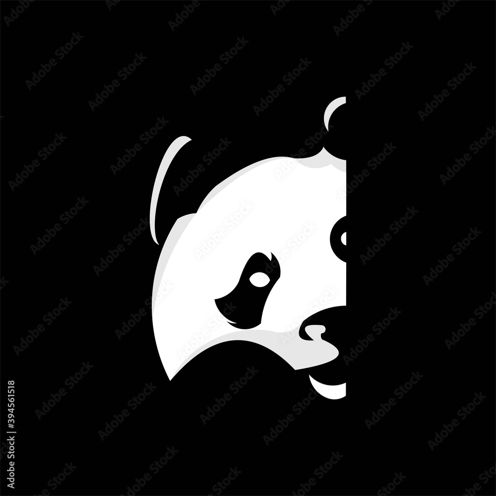 Panda Logo abstract design vector template Negative space style. Wild ...
