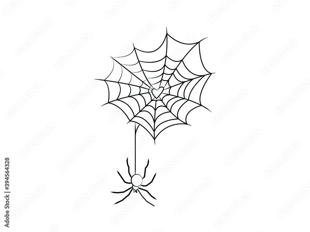 Spider web Icon Vector illustration. Spider halloween symbol.emblem ...