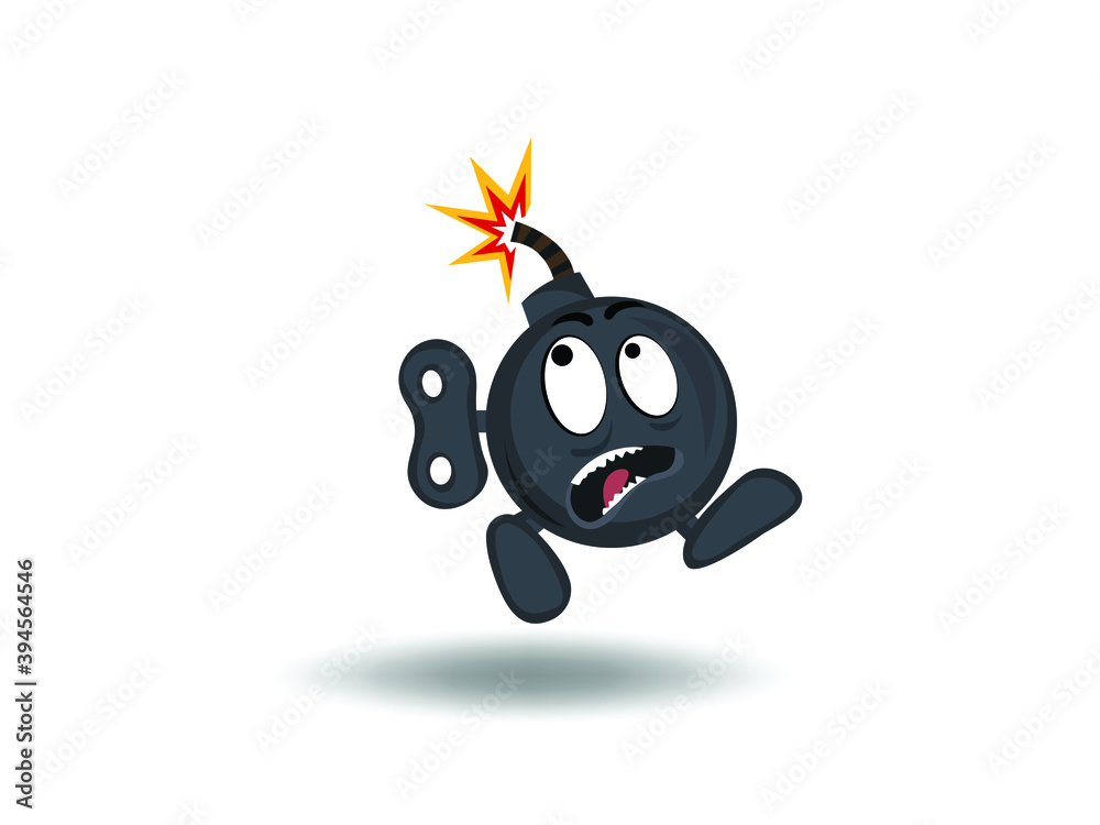 Cartoon Bomb icon Vector illustration. round bomb character with ...