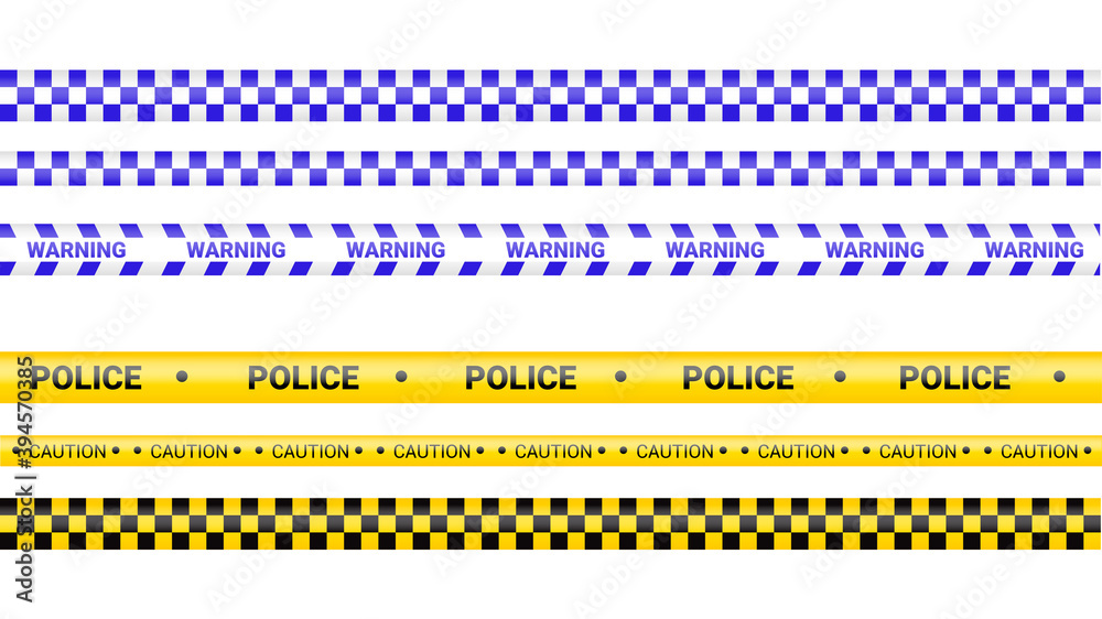 Police tape, crime danger line. Caution police lines isolated. Warning ...