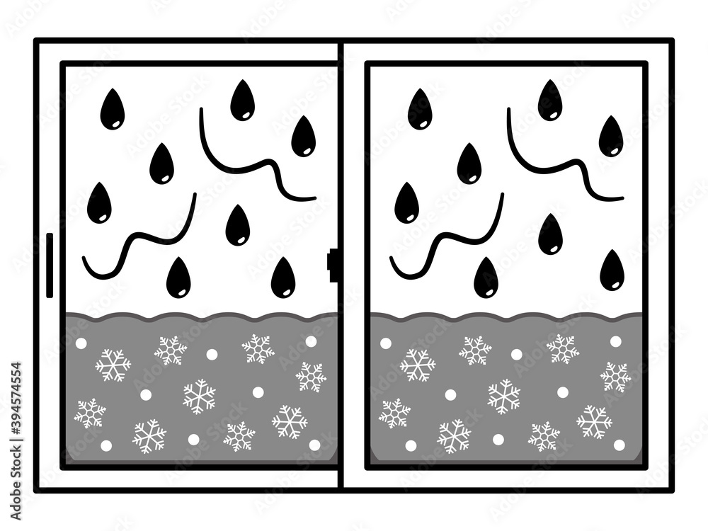 Window with dew condensation sheet, dew condensation measures Stock ...