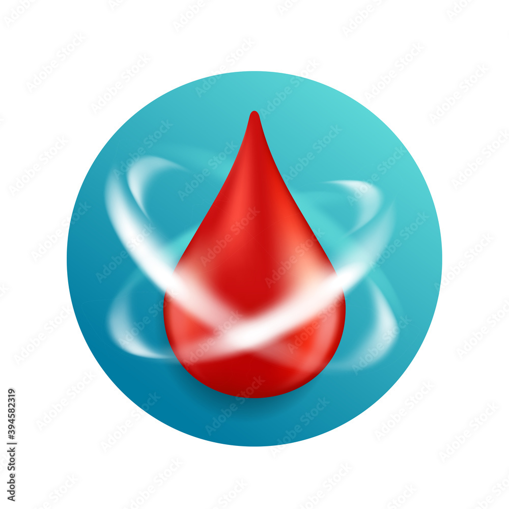 Vetor de Blood coagulation (clotting) 3D icon - blood changes from ...