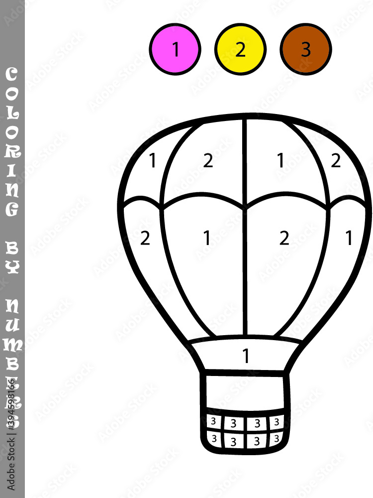 Vector illustration coloring by numbers educational kids game of ...