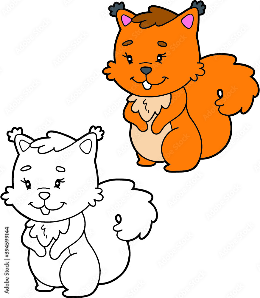 illustration coloring page of happy cartoon character for children ...