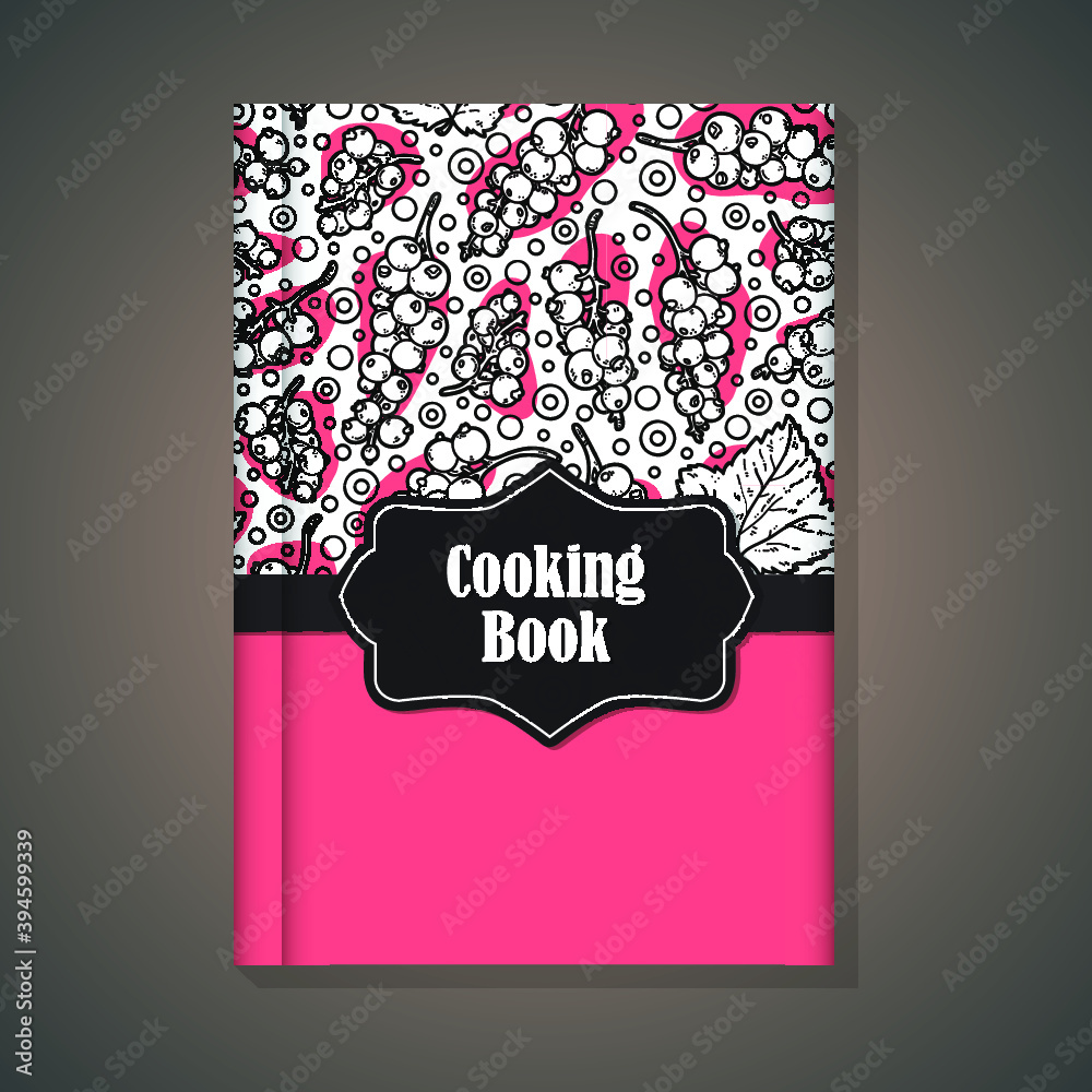 Vector example of using hand drawn food pattern for cover of cooking ...