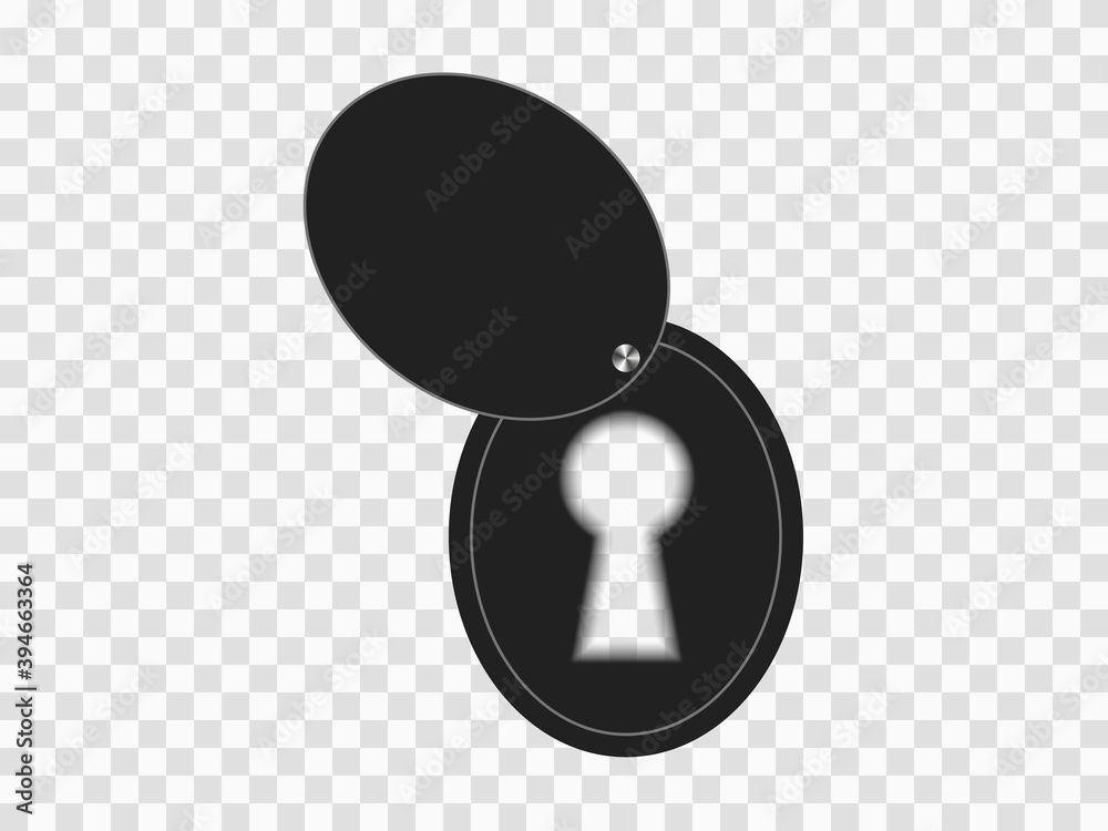 Keyhole with through hole with shadow, with lid. Vector overlay ...