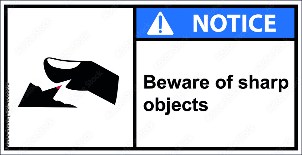 Be careful with your fingers to hit sharp objects.Vector,Notice Stock ...