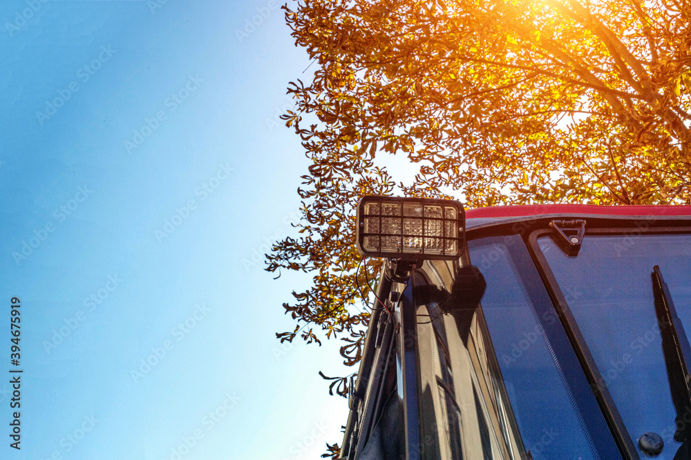 Rear lights in the tractor for traffic safety and illumination against ...