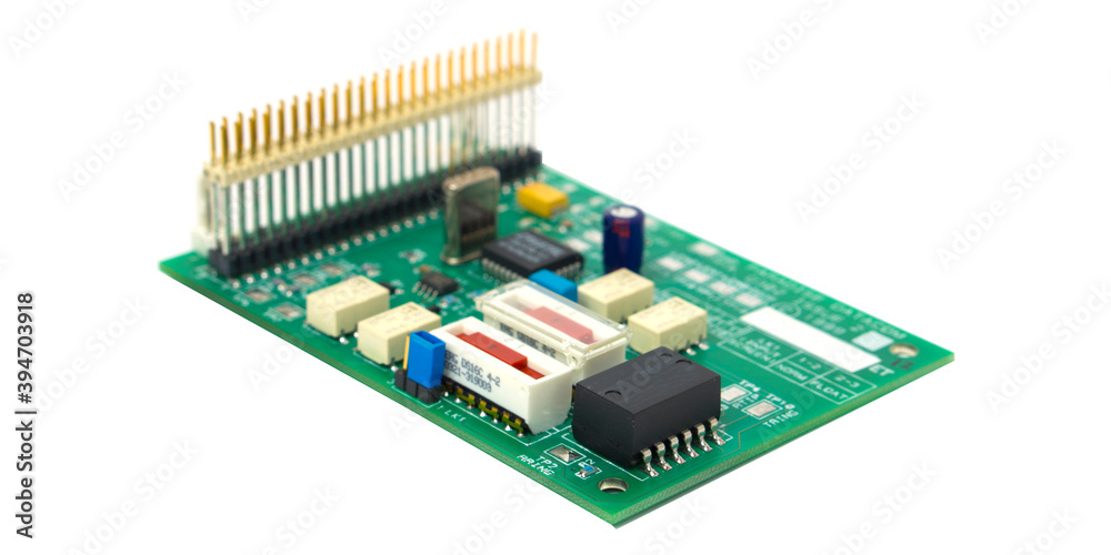 Interface card of modern telecommunication equipment. Stock Photo ...