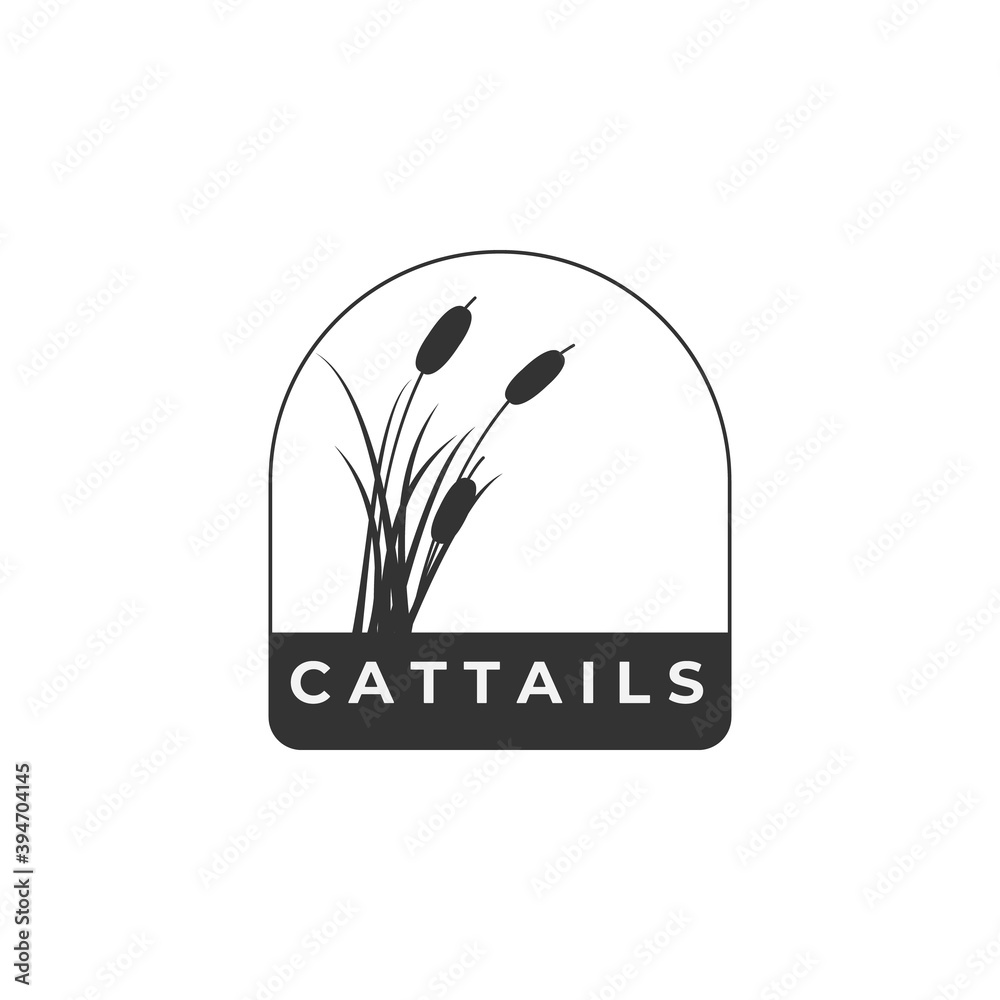 cattails logo line art vector illustration template design Stock Vector ...