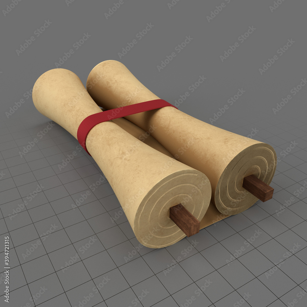 Double scroll Stock 3D asset | Adobe Stock