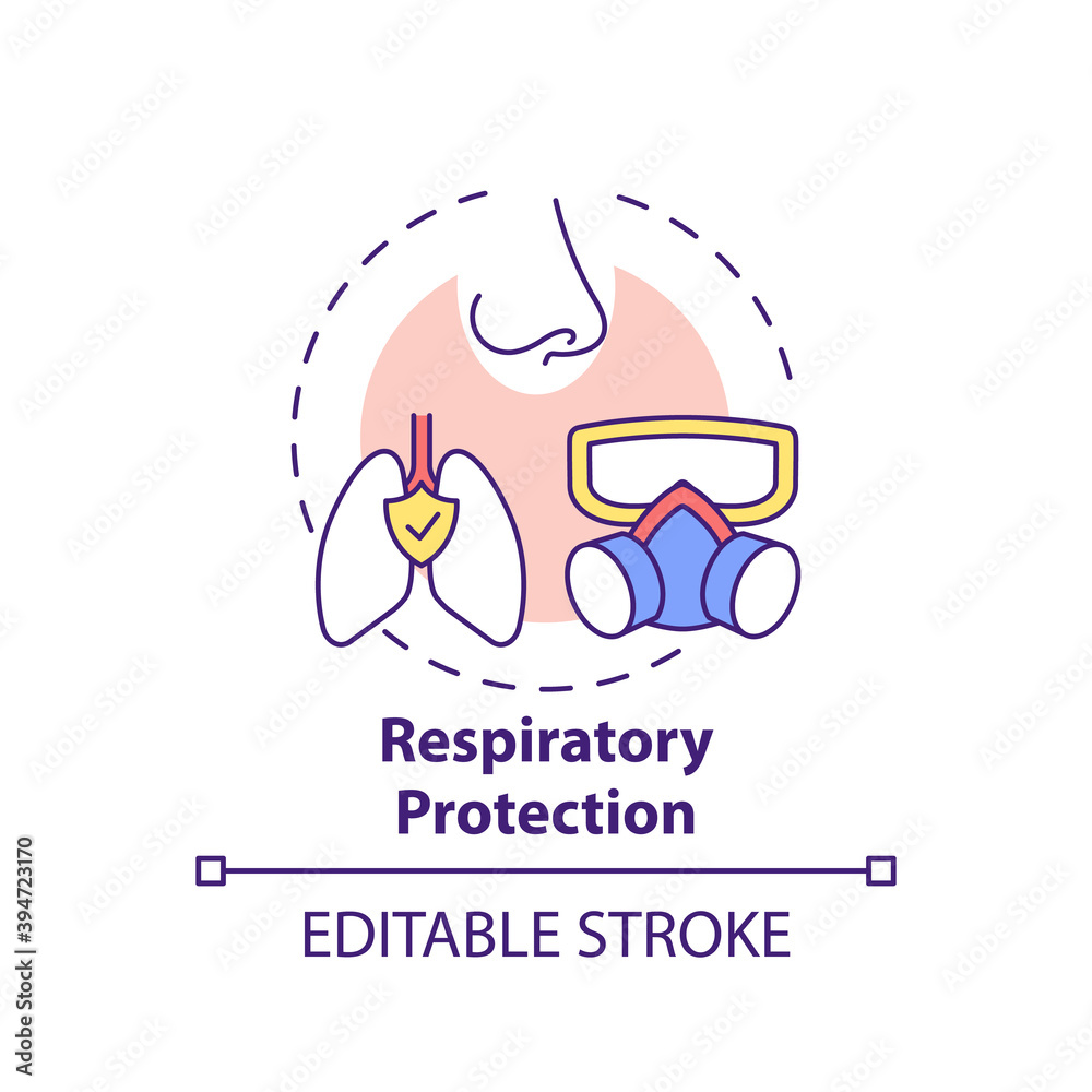 Respiratory protection concept icon. Top workplace safety violations ...