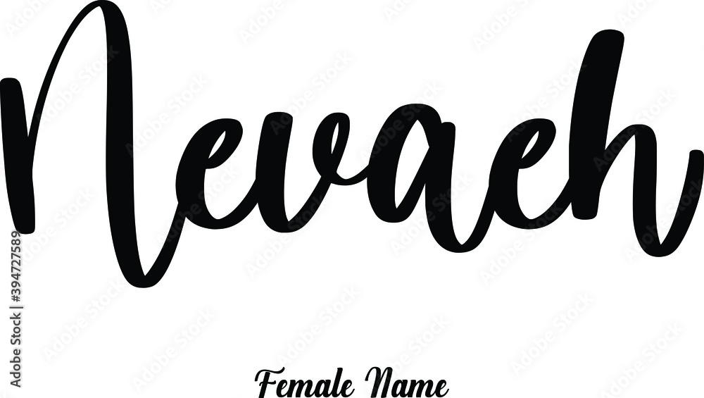 Vetor de Nevaeh-Female Name Typography Phrase on White Background do ...