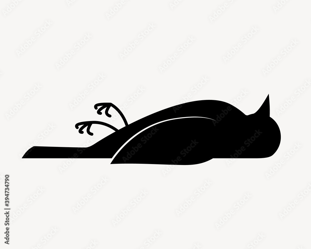 Dead bird silhouette icon. Clipart image isolated on white background ...
