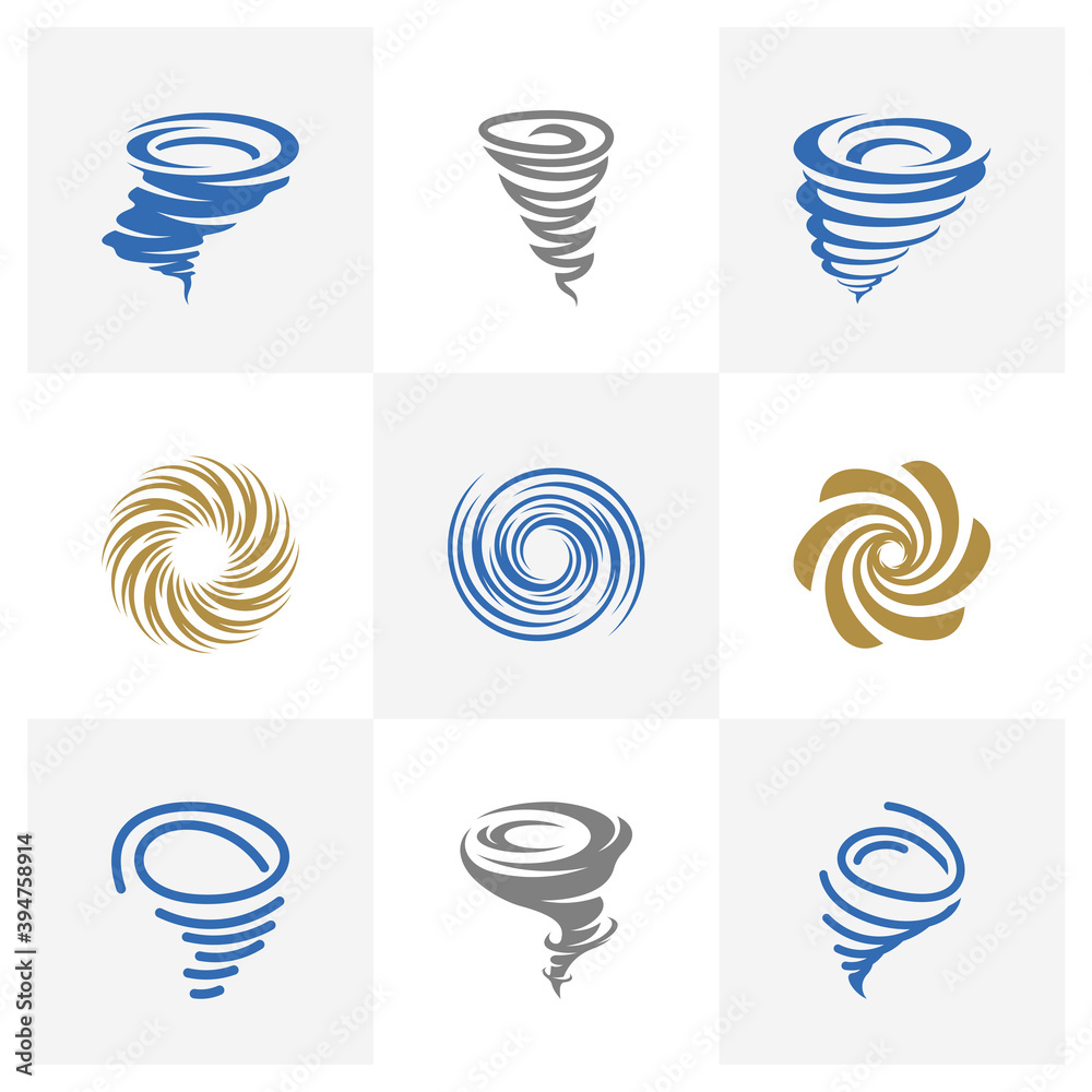 Set of Tornado logo vector template, Creative Twister logo design ...