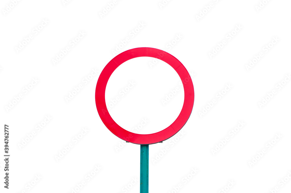 red cired circle on a white background. road sign.restriction ...
