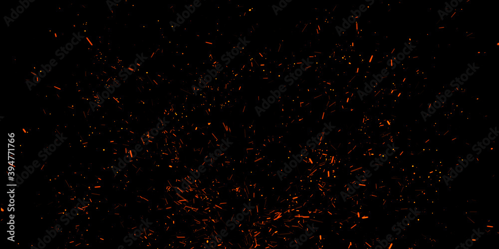 Fire Embers Stock Image In Black Background Stock Illustration | Adobe ...