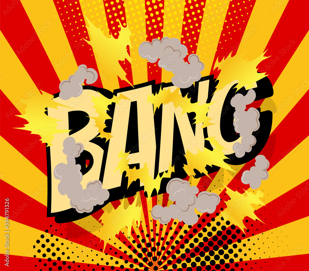 Comic poster wth cartoon explosion frame. Boom comic banner design ...
