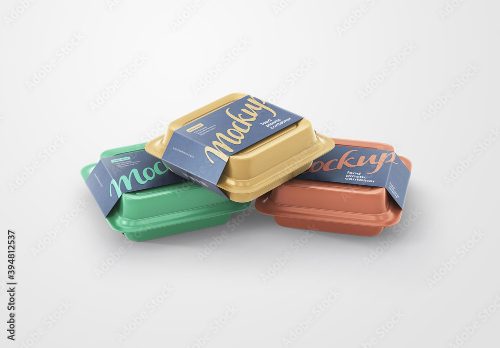 Plastic Food Container Mockup Stock Template | Adobe Stock