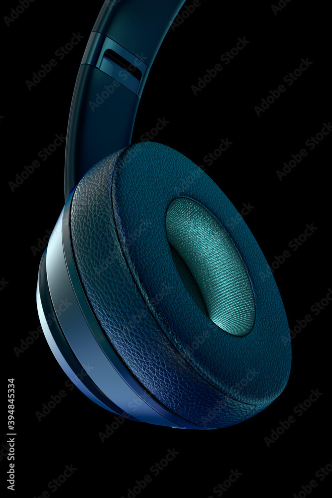 blue neon music. Tight Crop Of Generic Music Headphones, Floating ...