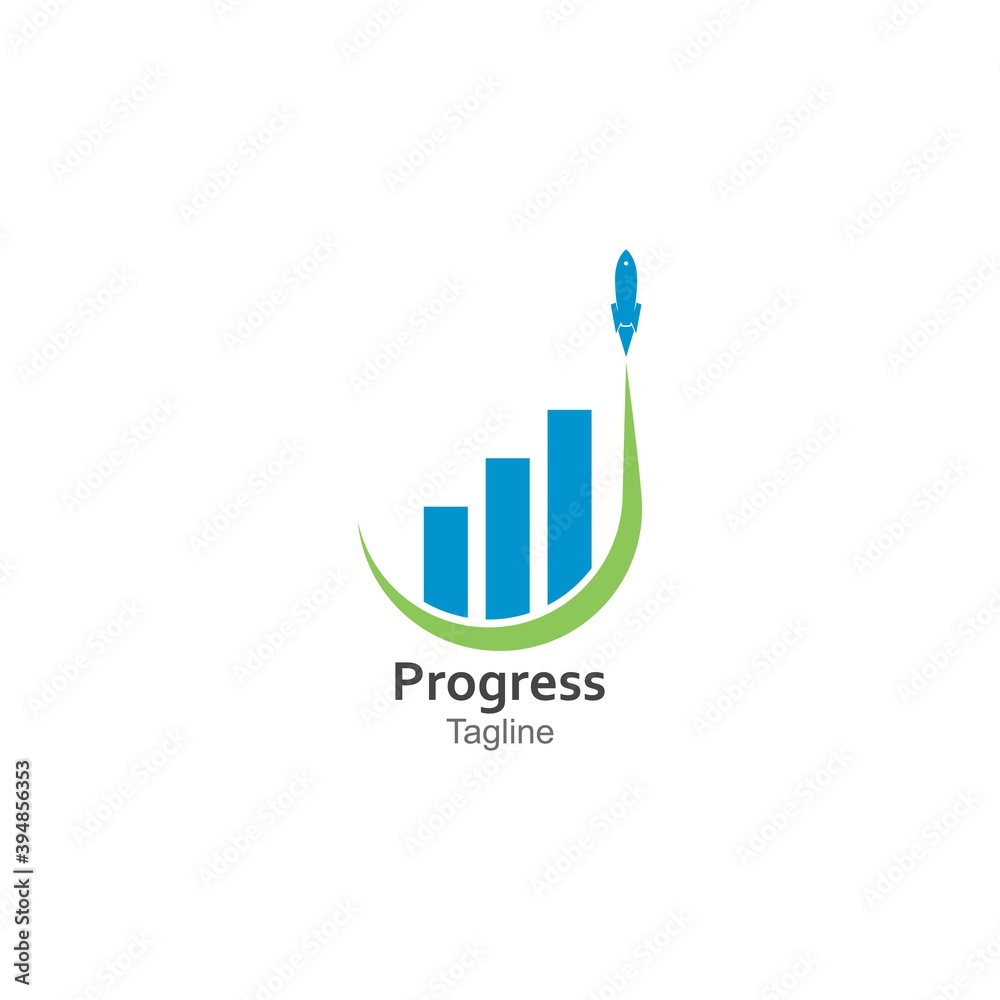 rocket progress logo,good progress logo vector icon illustration Stock ...