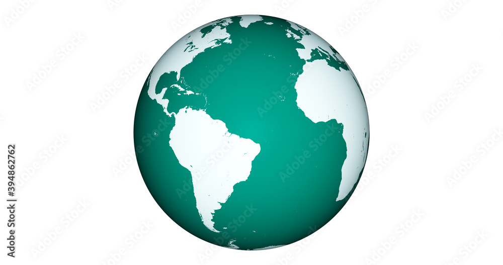 Cartoon earth globe isolate on white background. Fake 3D earth globe 4k ...