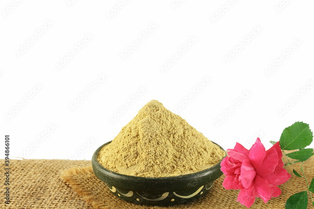 fuller earth or multani mitti for herbal ayurvedic face pack with rose ...