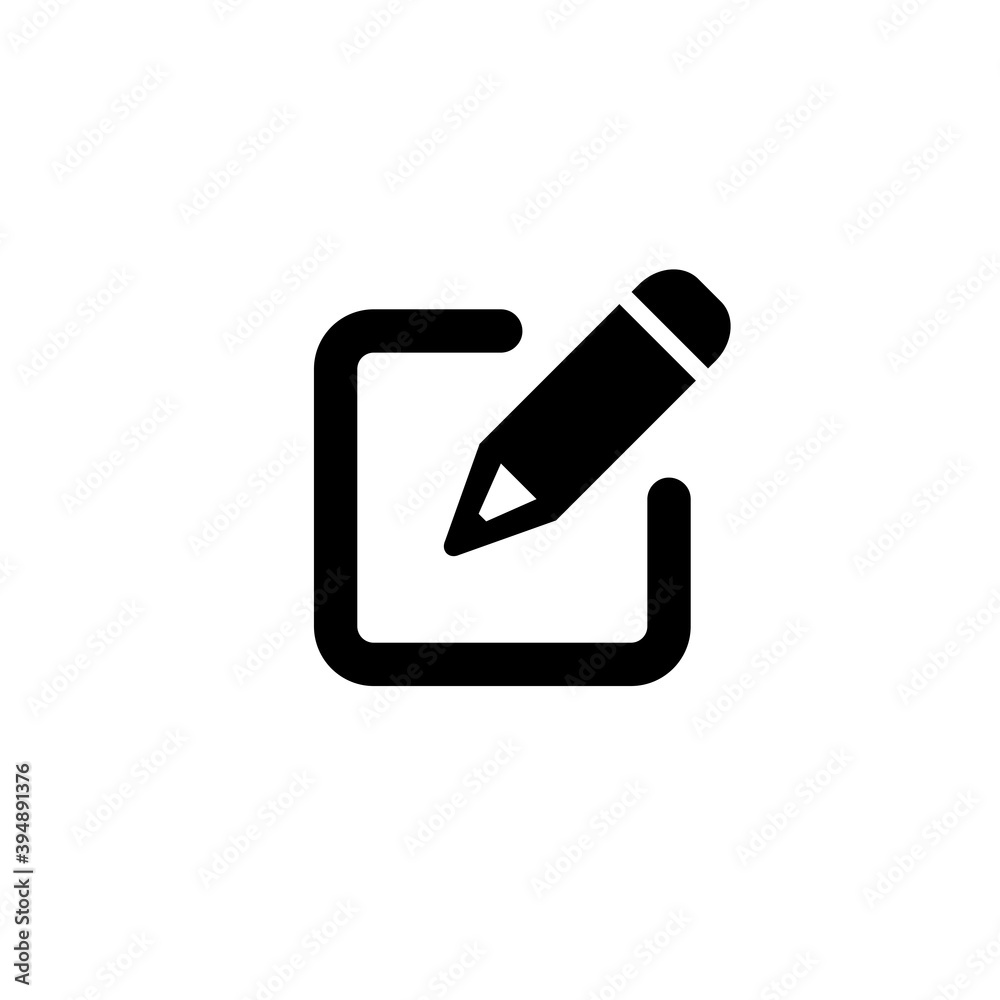 Edit text icon. Pencil icon. Sign up icon. Pen or ballpoint with square ...