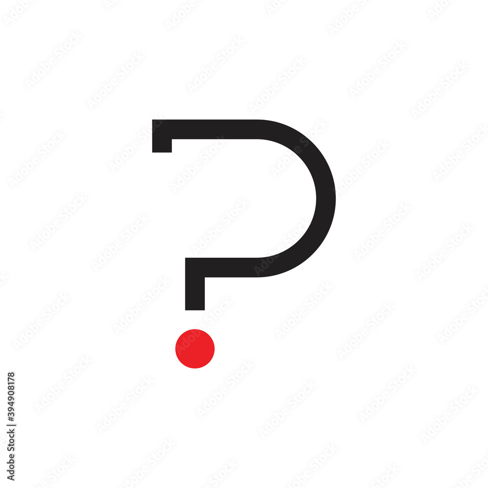 P letter with question mark logo design vector Stock Vector | Adobe Stock
