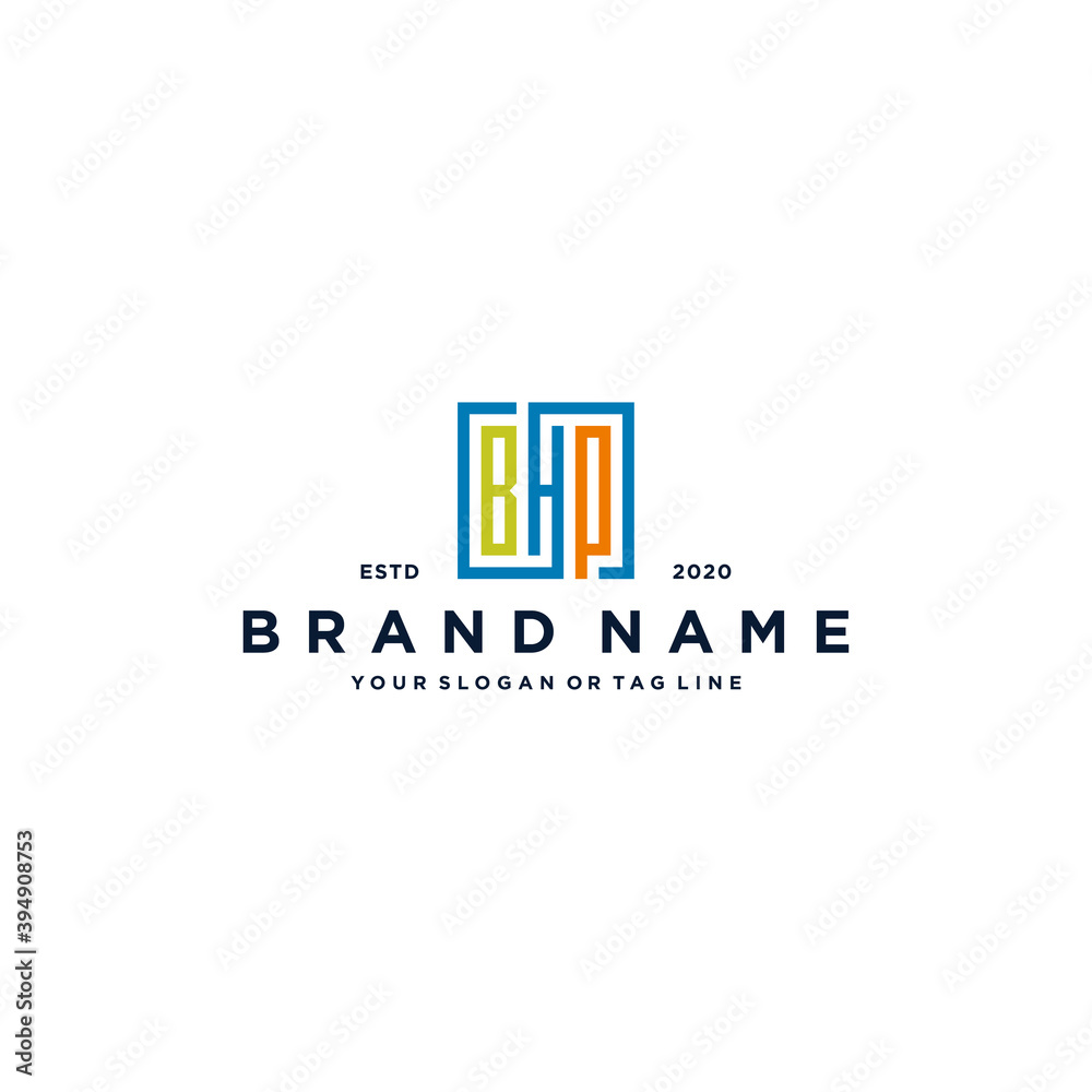 letter BHP square colorful logo design vector Stock Vector | Adobe Stock