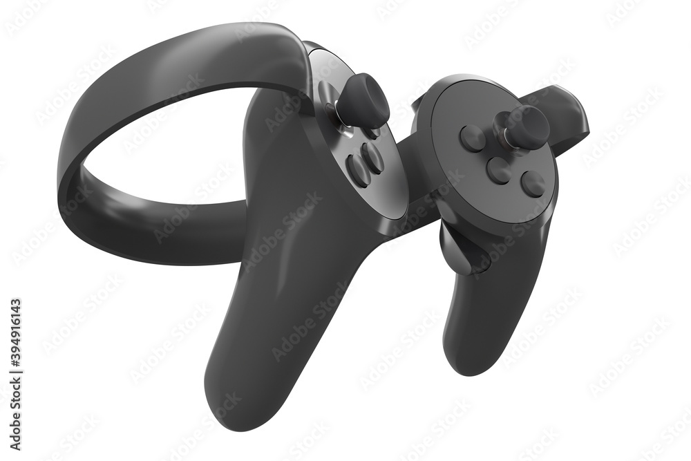 Virtual reality controllers for online and cloud gaming isolated on ...