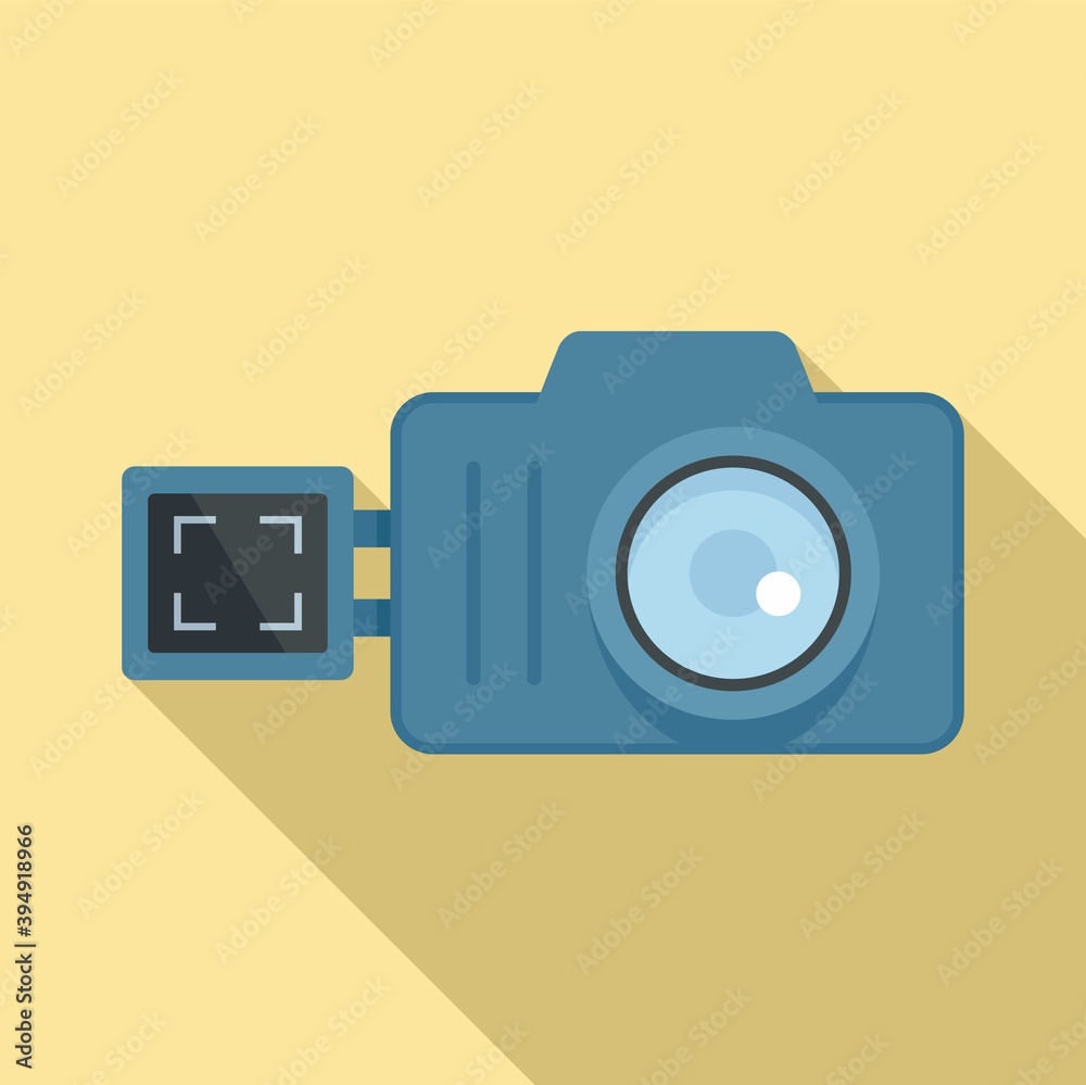 Screen recording camera icon. Flat illustration of screen recording ...